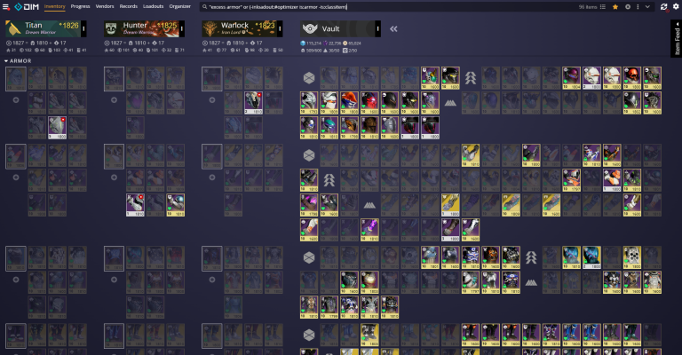Destiny 2 Armor Optimization (Vault Cleaning) – Technizor's Thinkpad